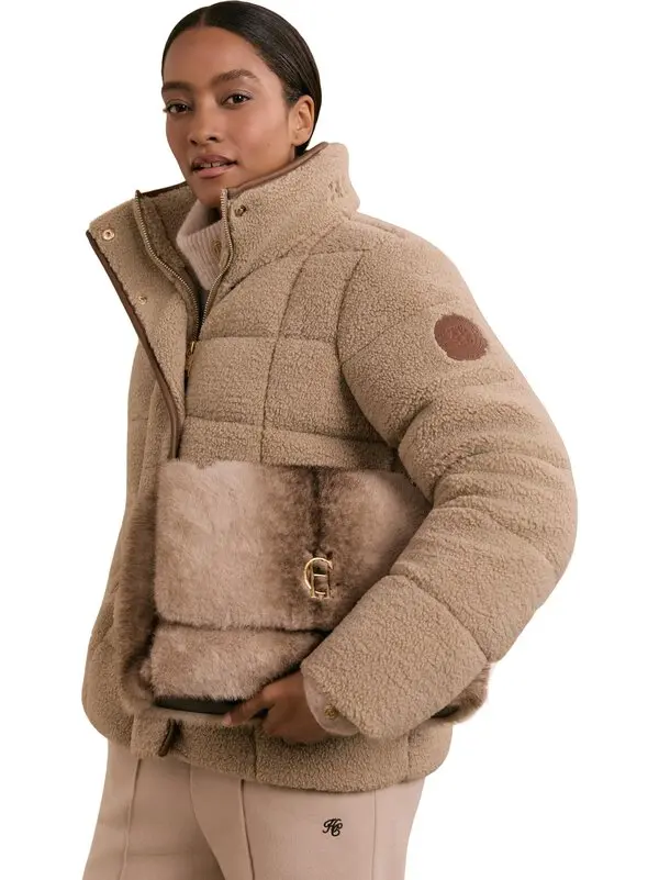 Holland Cooper Crawford Padded Jacket Borg - Natural