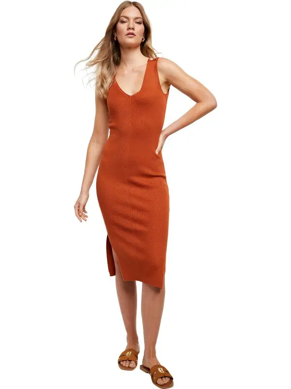 Holland Cooper Kensington Sleeveless Dress - Rust