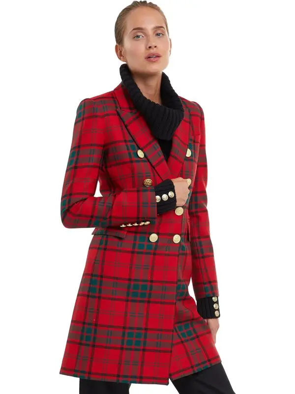 Holland Cooper Knightsbridge Coat Tartan - Red