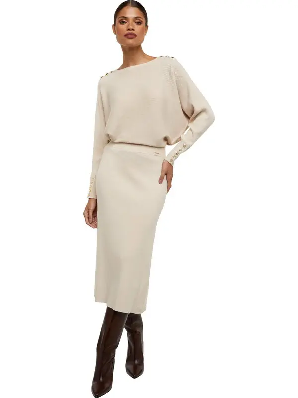 Holland Cooper Leyla Knitted Skirt - Oatmeal