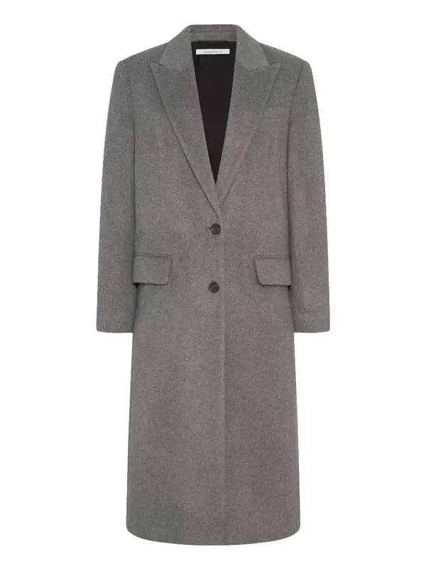 Another Tomorrow Tailored Cashmere Coat - Grey