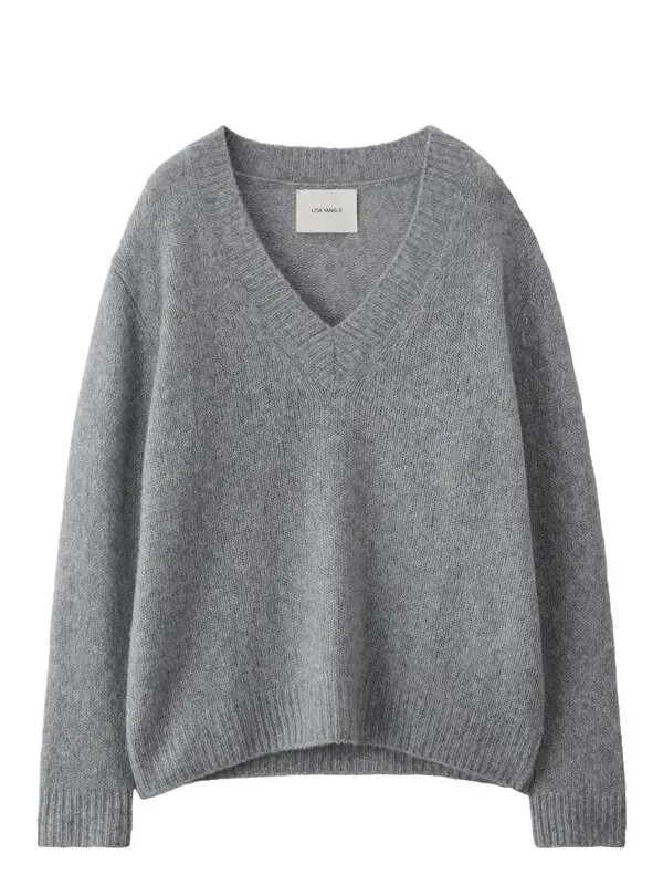 LISA YANG Leona V-neck Cashmere Sweater - Cloudy