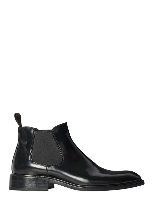 THE ROW Gable Brushed Leather Chelsea Boots - Black