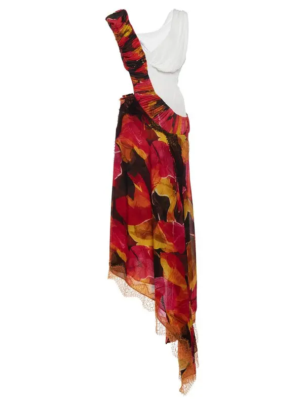 Christopher Esber Palma Verve Asymmetric Silk Maxi Dress - Multi