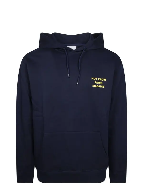 Drole De Monsieur Bold Slogan Mini Hoodie For - Blu