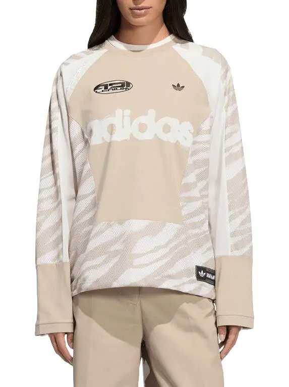 ADIDAS ORIGINALS Graphic Long Sleeve T-shirt - Khakithree