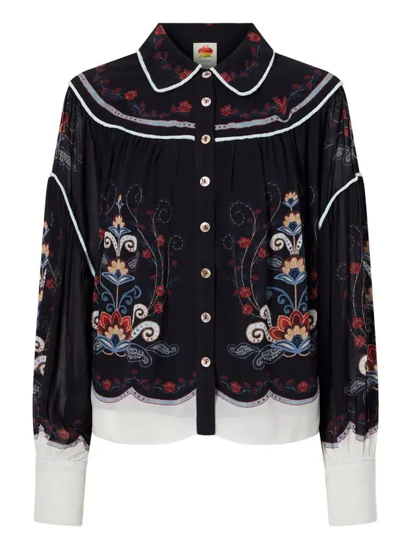 Farm Rio Nikita Printed Gathered Georgette Shirt - Multi