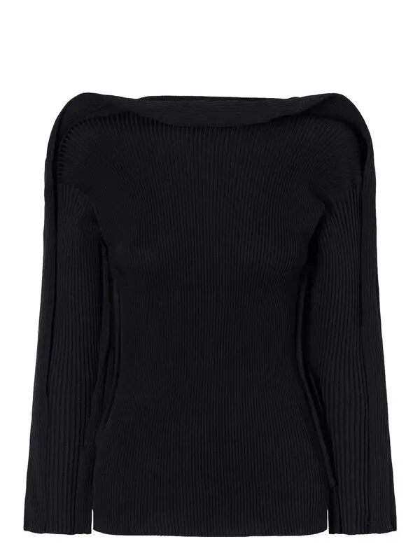 Issey Miyake Prance Stretch Rib-knit Top - Black