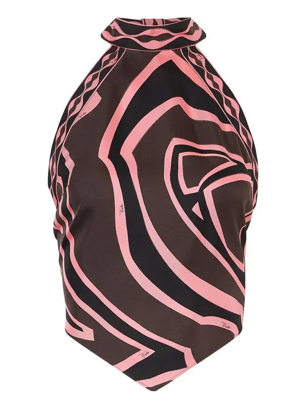 Emilio Pucci Printed Silk-twill Top - Multi