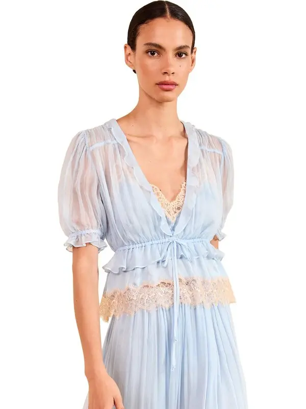 Ulla Johnson Selene Puff Sleeve Top - Hydrangea