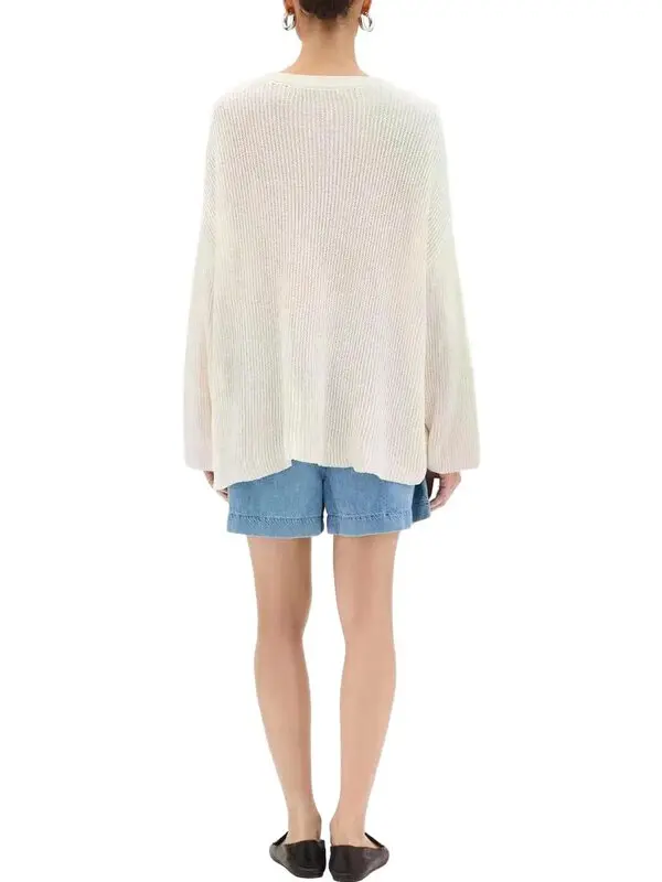 Another Tomorrow Chambray Drawcord Shorts - Blue