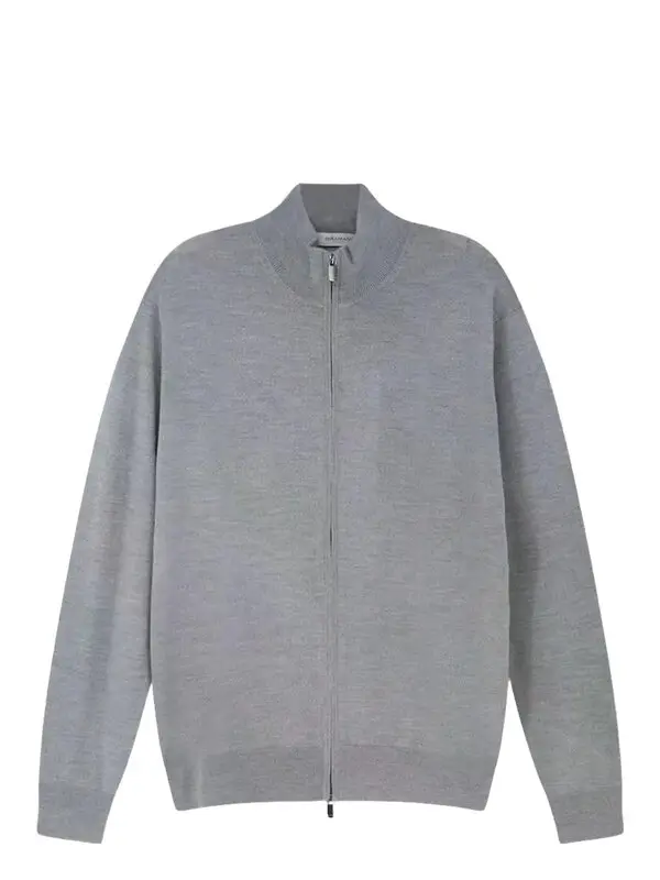 BRAMANI CASHMERE Zip-up Wool Cardigan - Grey