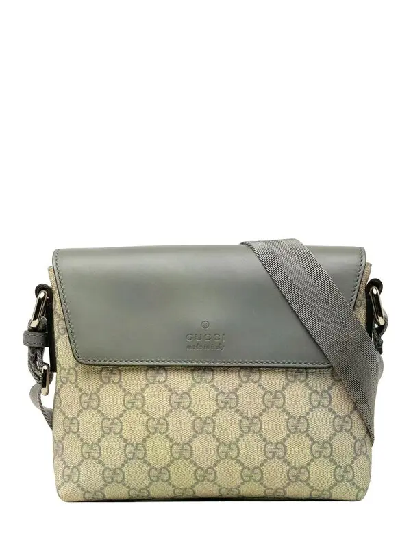Gucci 2000-2015 Gg Supreme Flap Messenger Bag Crossbody Bag - Grey