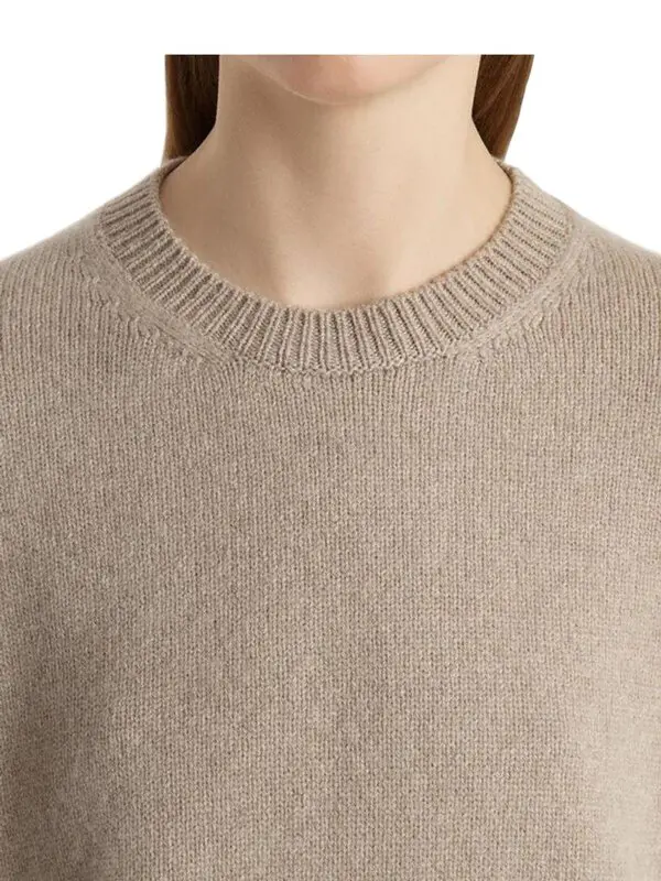 Khaite Margaux Cashmere Crewneck Sweater - Putty