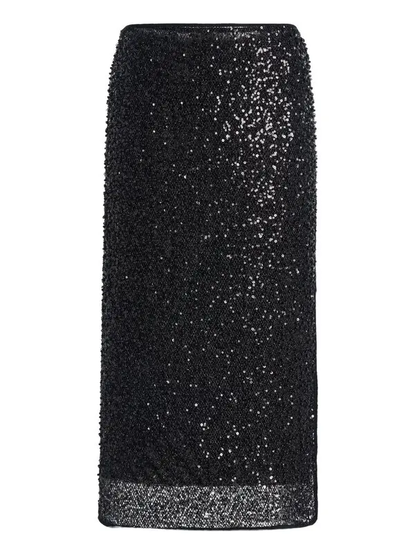 SIR. Cassia Sequined Midi Skirt - Black