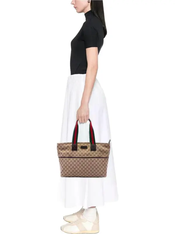 Gucci 2016-2026 Gg Canvas Web Tote Bag - Neutrals
