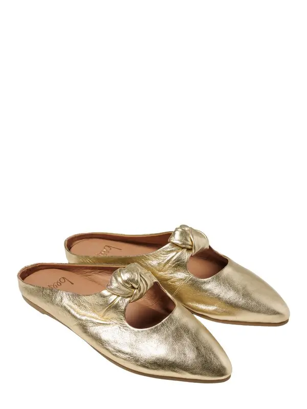 Beek Noddy Leather Ballet Mule - Metallic