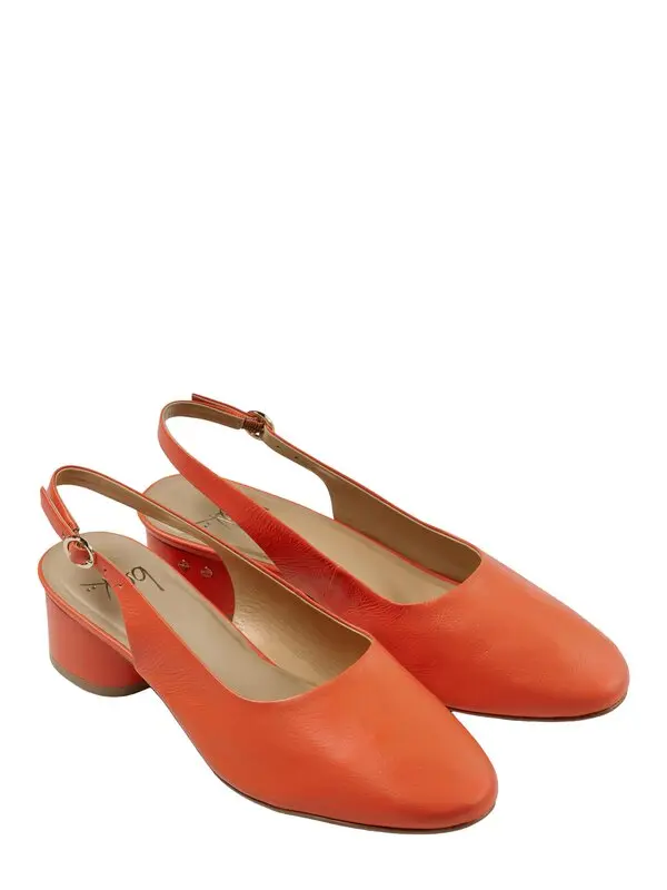 Beek Lora Leather Ballet Slingback Heel - Red