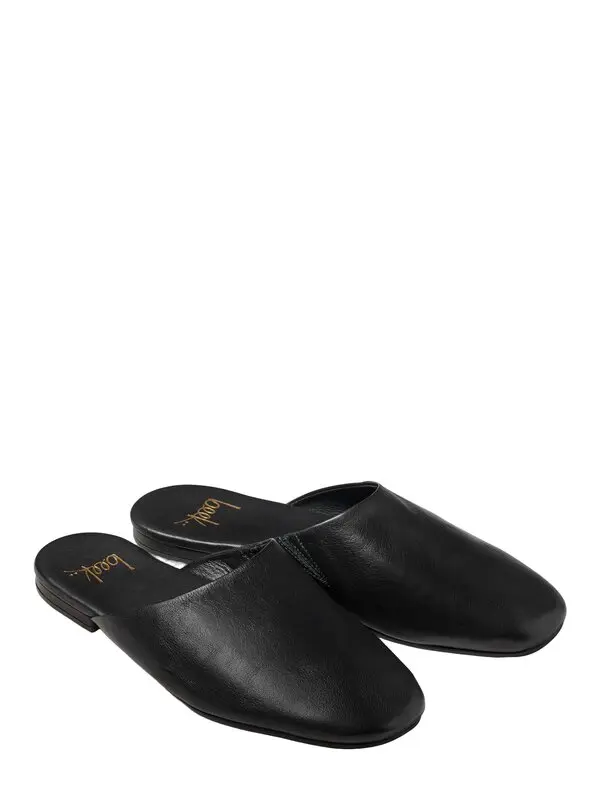 Beek Blackbird Leather Mule - Black