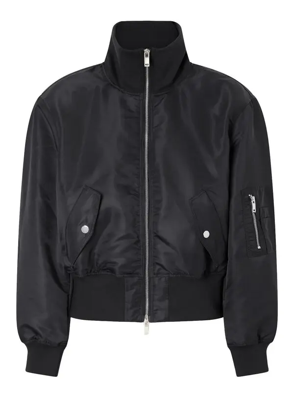 THE FRANKIE SHOP Storm Rib-trimmed Satin Bomber Jacket - Blue