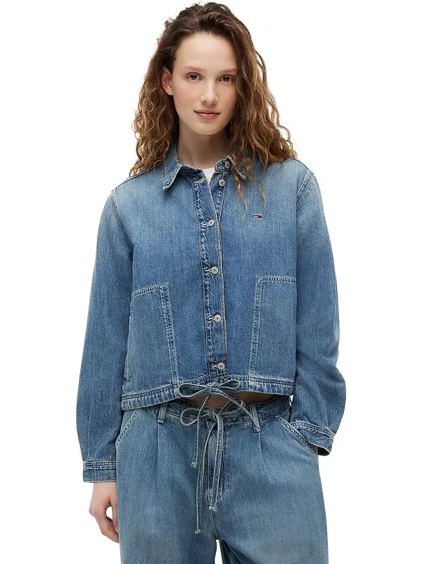 Tommy Hilfiger Tie-hem Denim Chore Jacket - Denim Medium