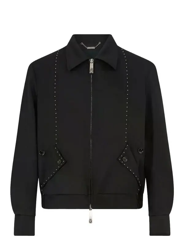 John Richmond Stud-embellished Zip-up Jacket - Black