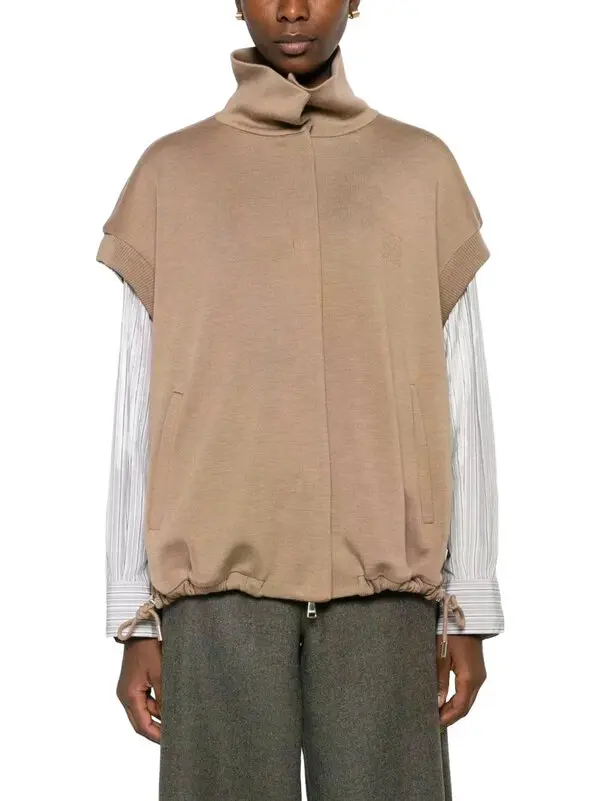 Max Mara Drawstring High-neck Gilet - Neutrals