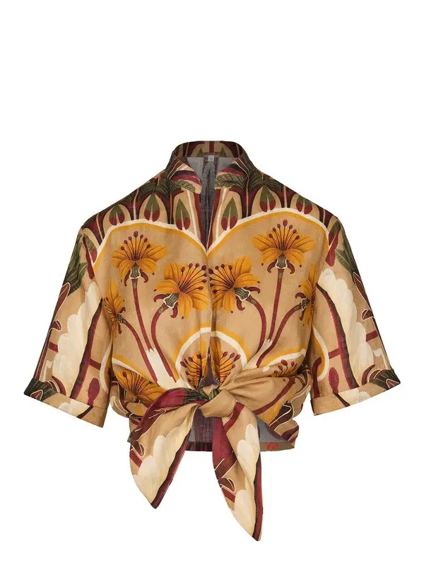 Johanna Ortiz Taveling The Caribbean Linen Shirt - Brown