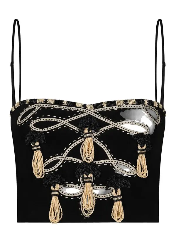 Johanna Ortiz Western In Town Silk Top - Black