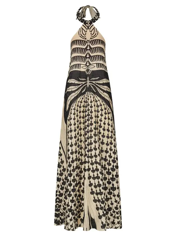 Johanna Ortiz Hilos En Palma Linen Maxi Dress - Black