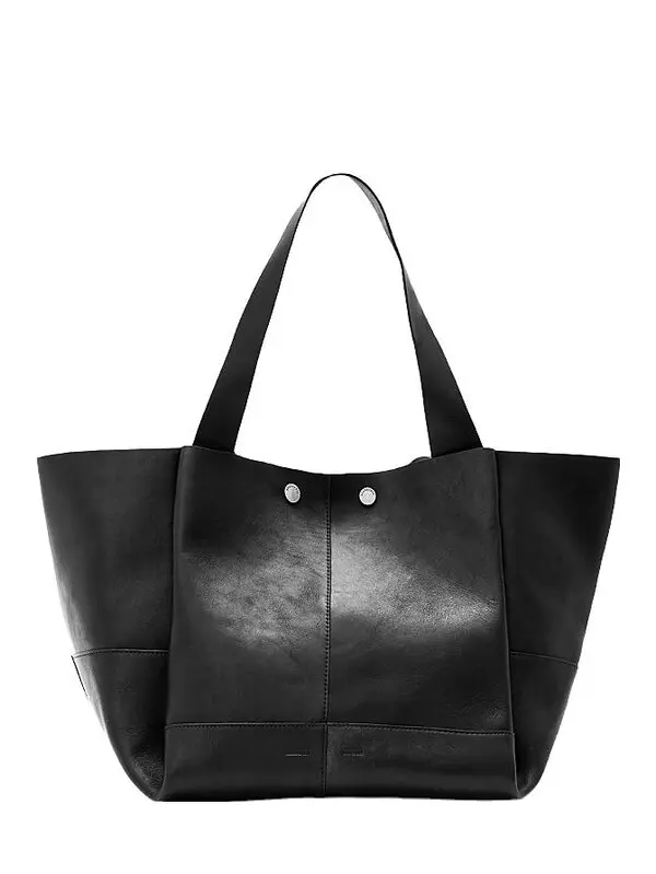 ALLSAINTS Rosalie Large Leather Tote Bag - Black/silver
