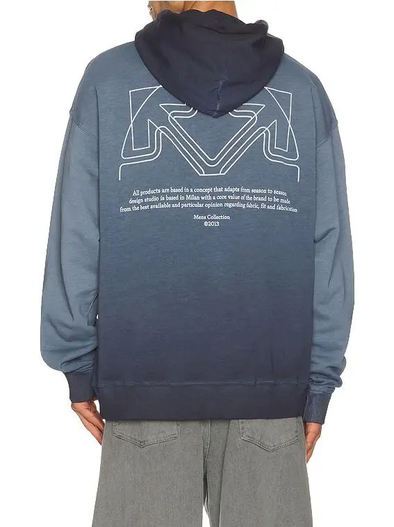 Off-White Offline Half Arrow Skate Hoodie In Blue - Cloud Blu Graphite