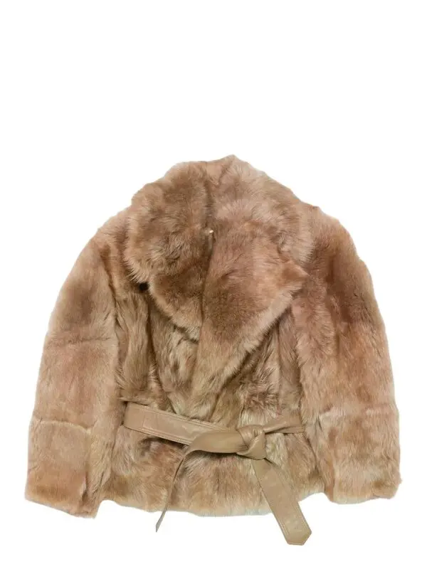 Zimmermann Valiant Belted Shearling Jacket - Neutrals
