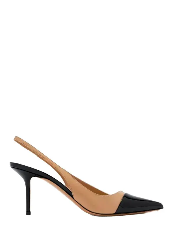 FRANCESCO RUSSO Two-tone Slingback Pumps - Black
