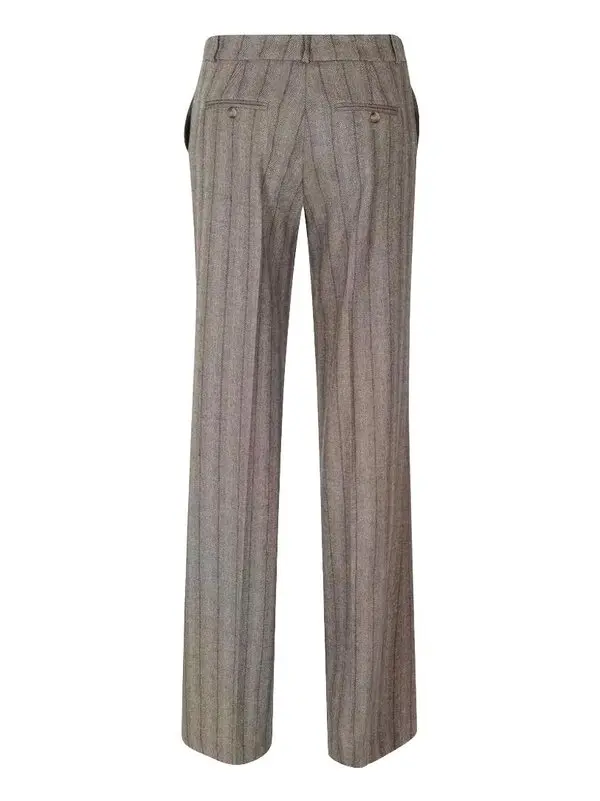 KILTIE Pinstriped Trousers - Brown