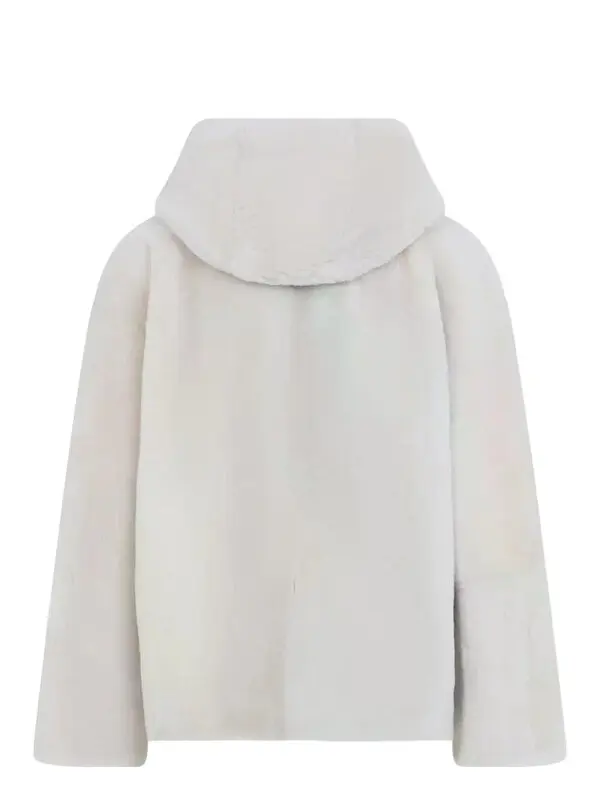 YVES SALOMON Hooded Shearling Coat - Neutrals