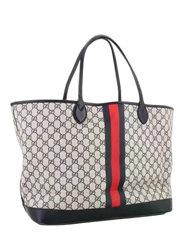 Gucci Ophidia Open Shopping Gg Coated Canvas Large Tote Bag - Blue