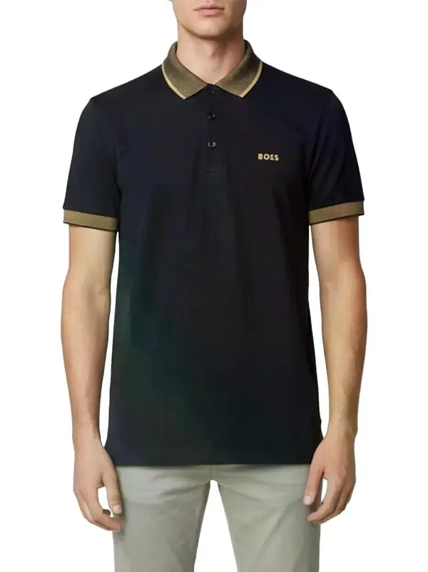 BOSS Embroidered-logo Slim-fit Polo Shirt - Blue