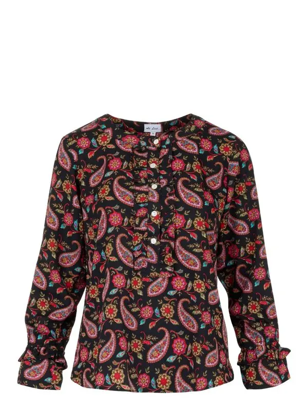 AT LAST... Meg Shirt In Pailsey - Black
