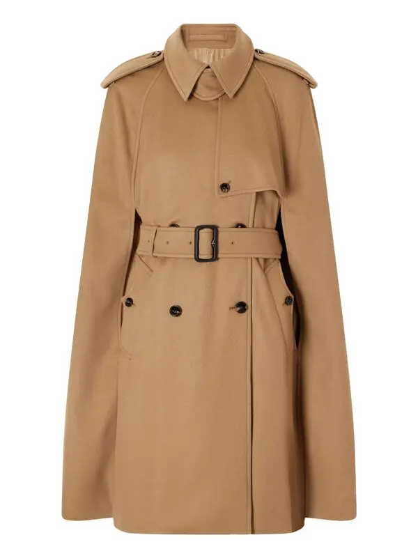 Burberry Belmont Belted Cashmere Cape - Camel