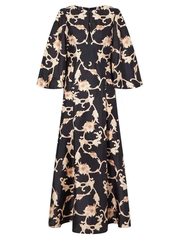 La DoubleJ Belle Floral-print Silk-twill Maxi Dress - Multi