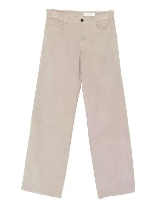 WHITE SAND Corduroy Straight-leg Trousers - Neutrals