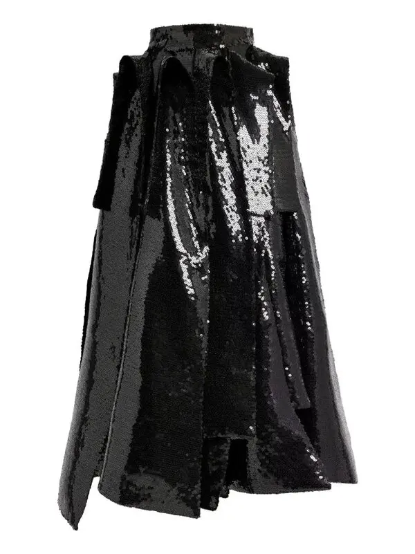 A.W.A.K.E. Mode Sequin-embellished Multi-panel Skirt - Black