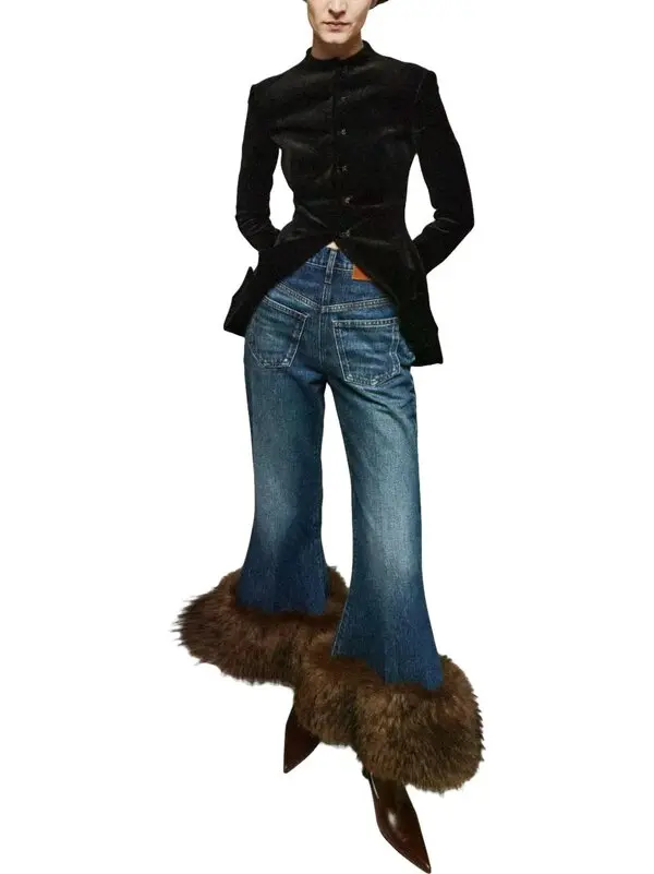 A.W.A.K.E. Mode Hook-and-eye Velvet Jacket - Black