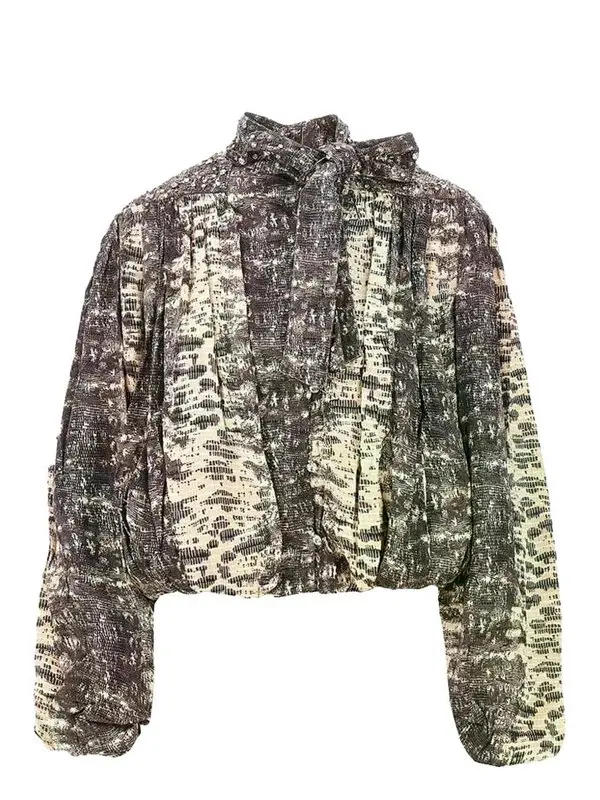 Isabel Marant Étoile Pussy-bow Crystal-embellished Blouse - Brown