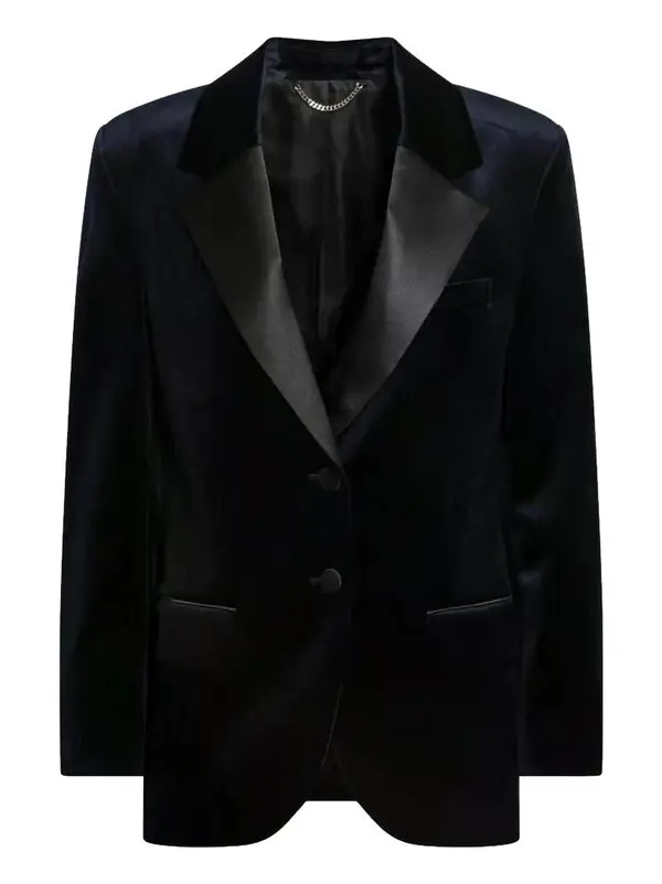 Victoria Beckham Camilla Single-breasted Velvet Blazer - Blue