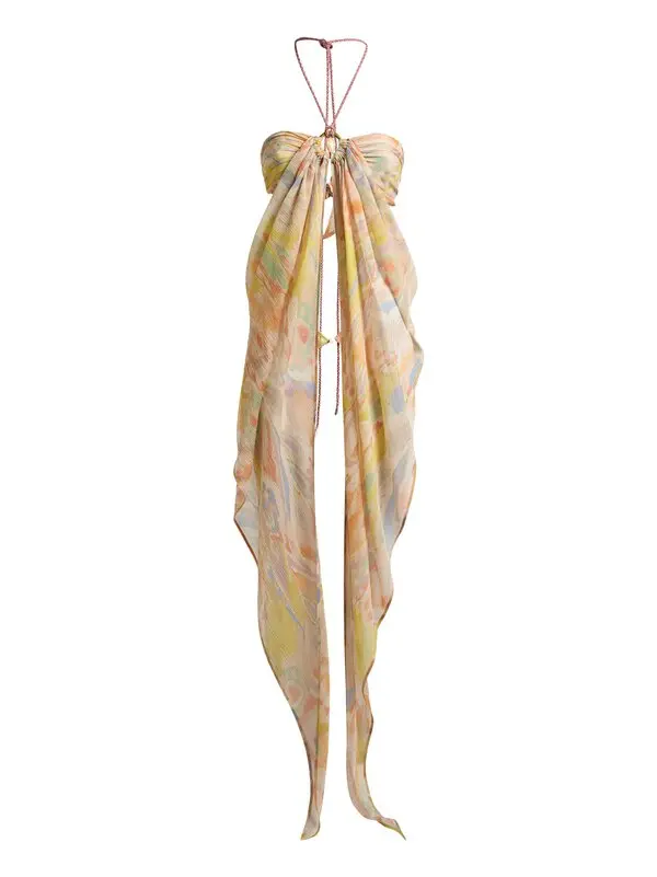 Etro Printed Silk Halter Top - Multi