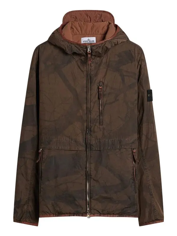 Stone Island Laser Forest Camo Crinkle Reps-tc Parka Jacket - Brick