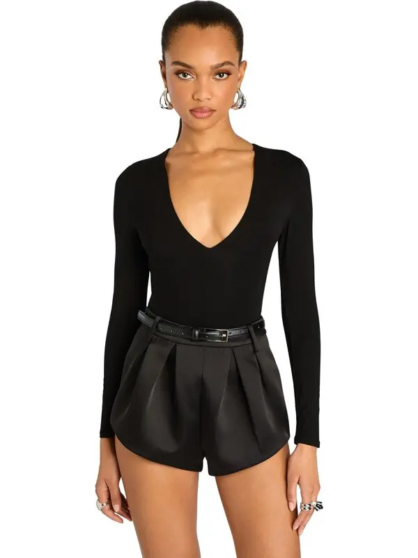 SANS FAFF Bamboo Long Sleeve Bodysuit - Black