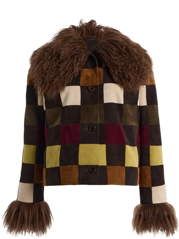 SIEDRES Ronch Fur-trimmed Suede Jacket - Multi